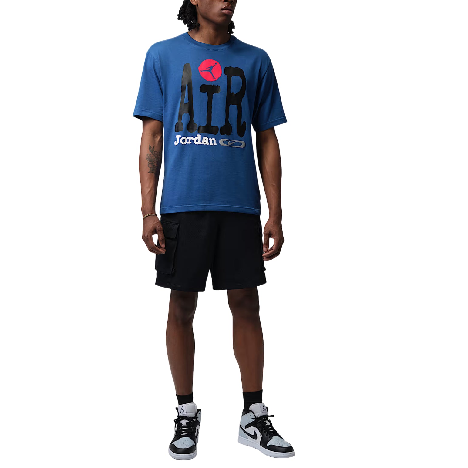 JORDAN jordan graphic t-shirt 'true blue black university red'